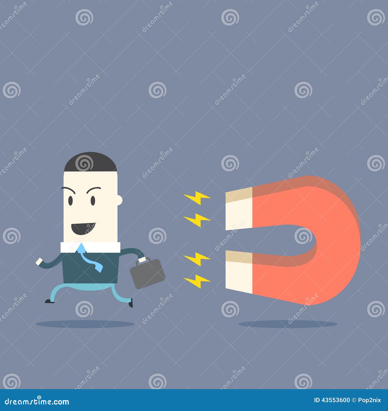 Business Man Run Out Magnetic Stock Vector - Illustration of group ...