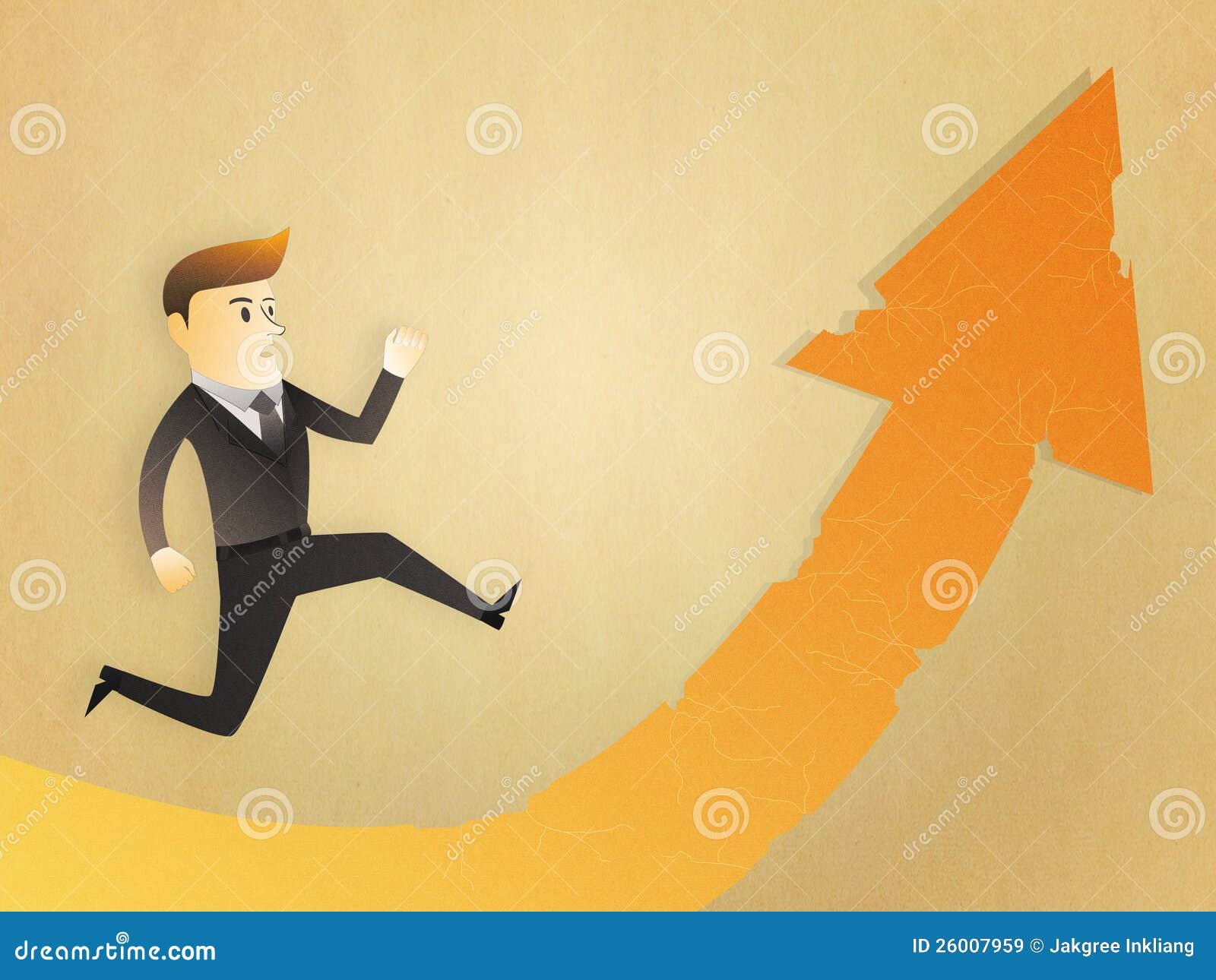 Business Man Run To the Risk Way Stock Illustration - Illustration of ...