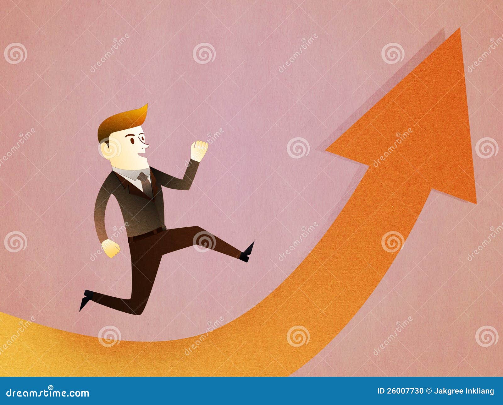 Business Man Run To the Success Stock Illustration - Illustration of ...