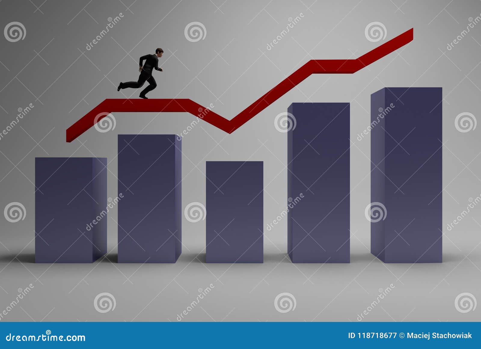 Business Man Running, Chart Stock Illustration - Illustration of ...