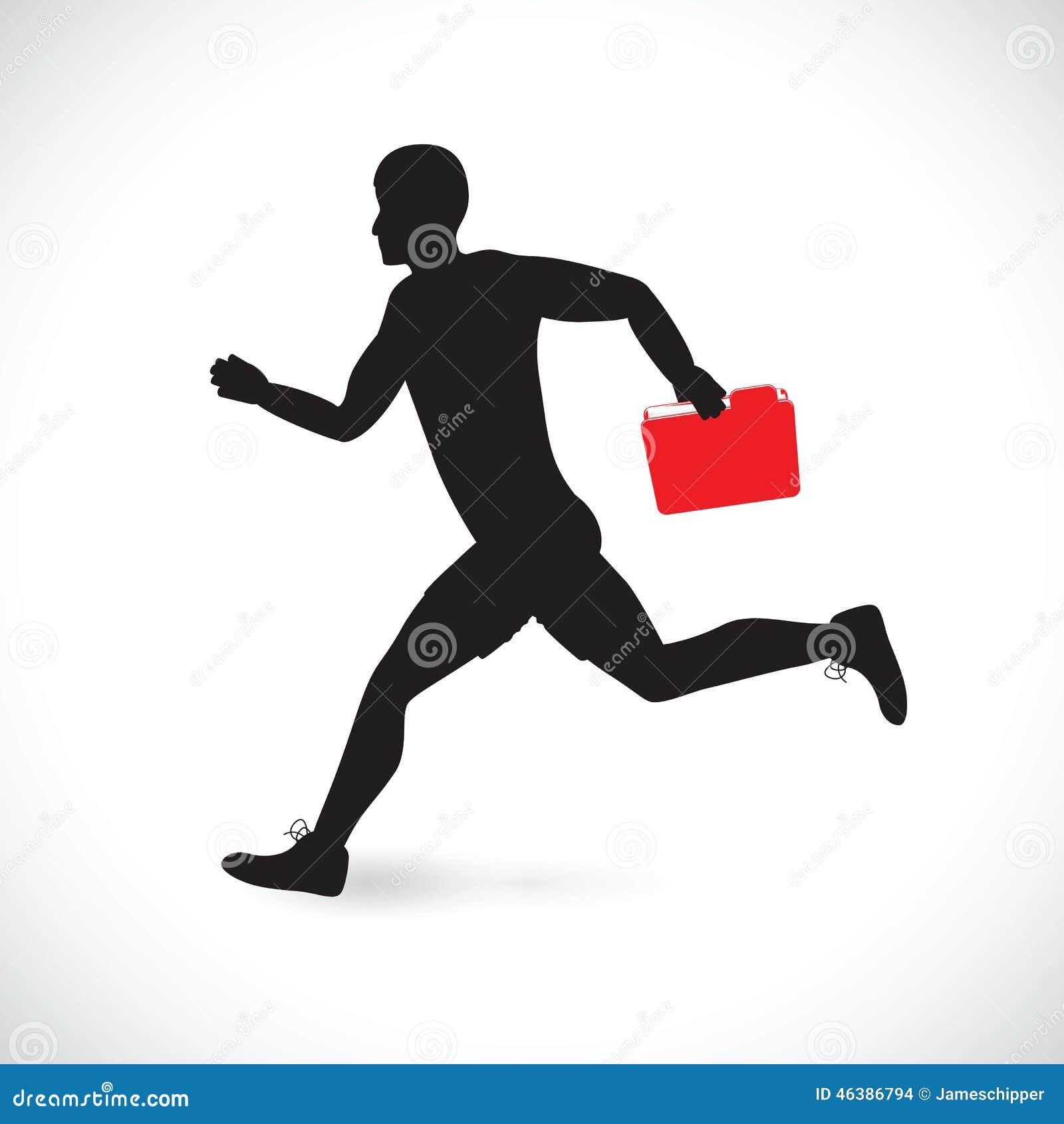 Business man running stock illustration. Illustration of action - 46386794
