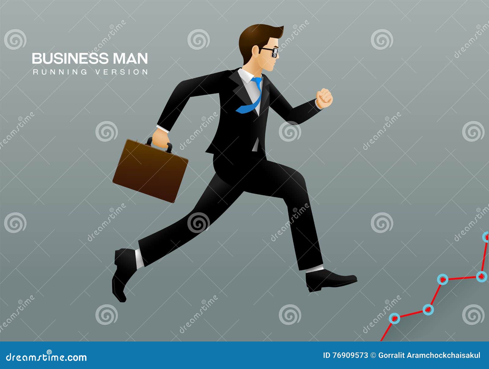 Business man running stock vector. Illustration of achievement - 76909573