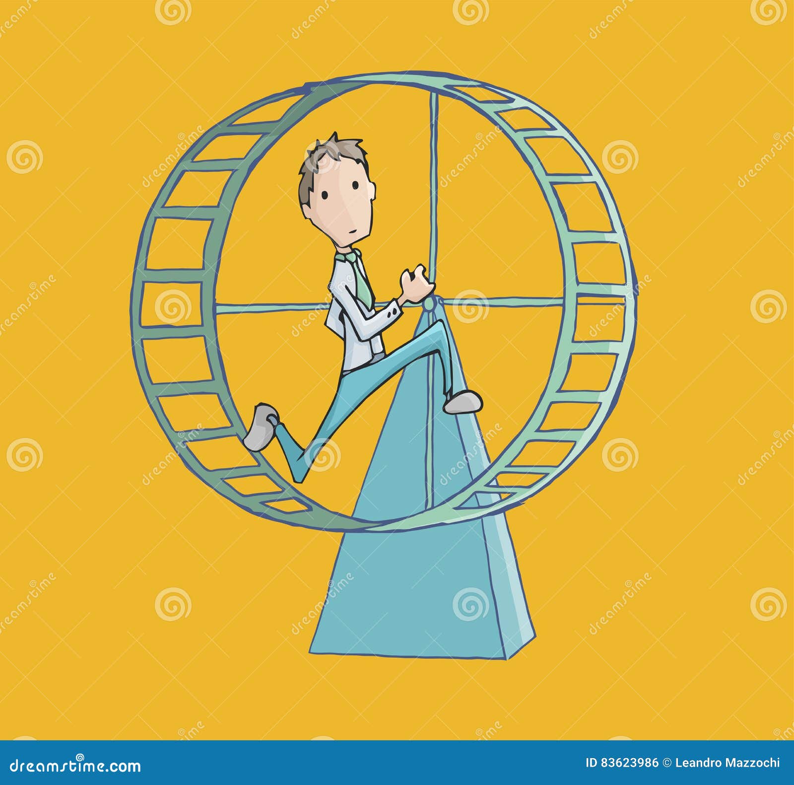 Business Man Running in a Hamster Wheel Stock Illustration ...