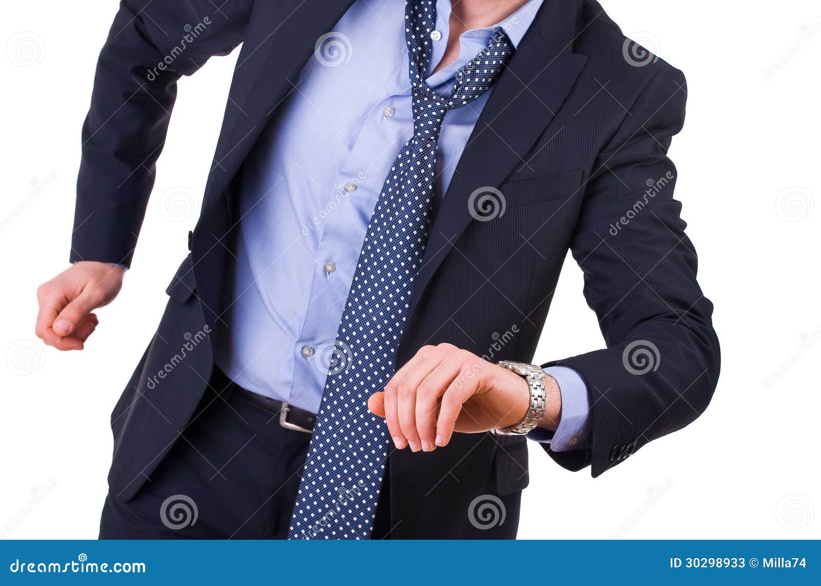 Businessman running late. stock image. Image of posing - 30298933