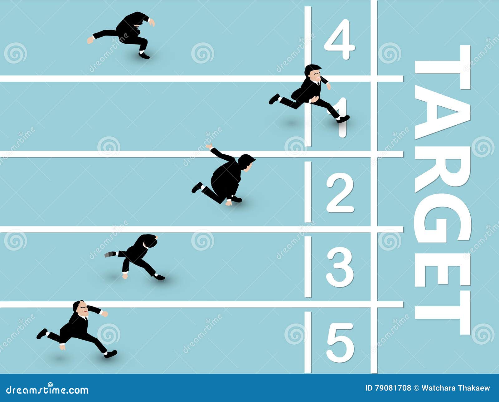 Business Man Running To Target Stock Vector - Illustration of ...