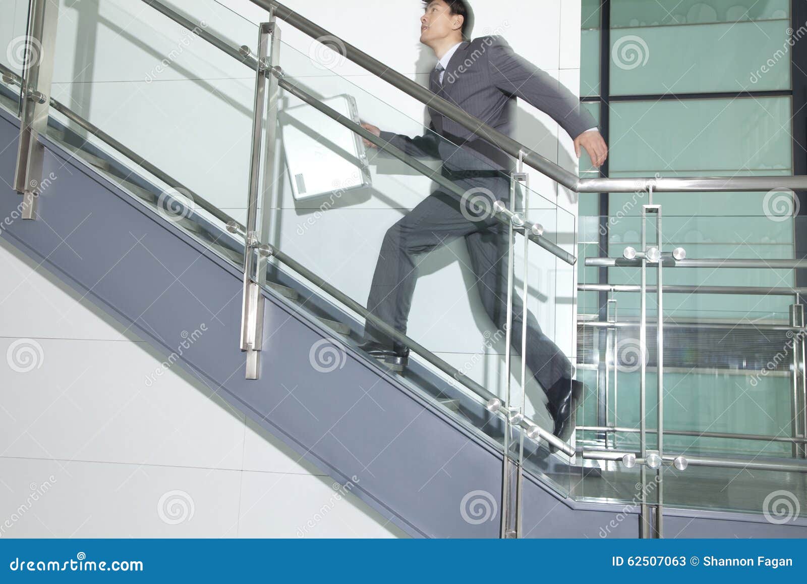 Business Man Running Up Stairs Stock Image - Image of angle, ethnicity ...