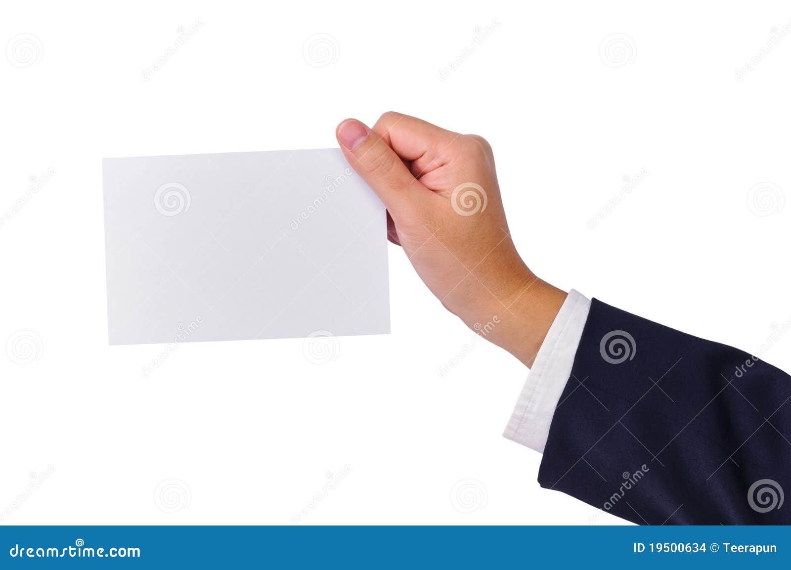 Business Man S Hand and a Card Stock Photo - Image of businessman ...