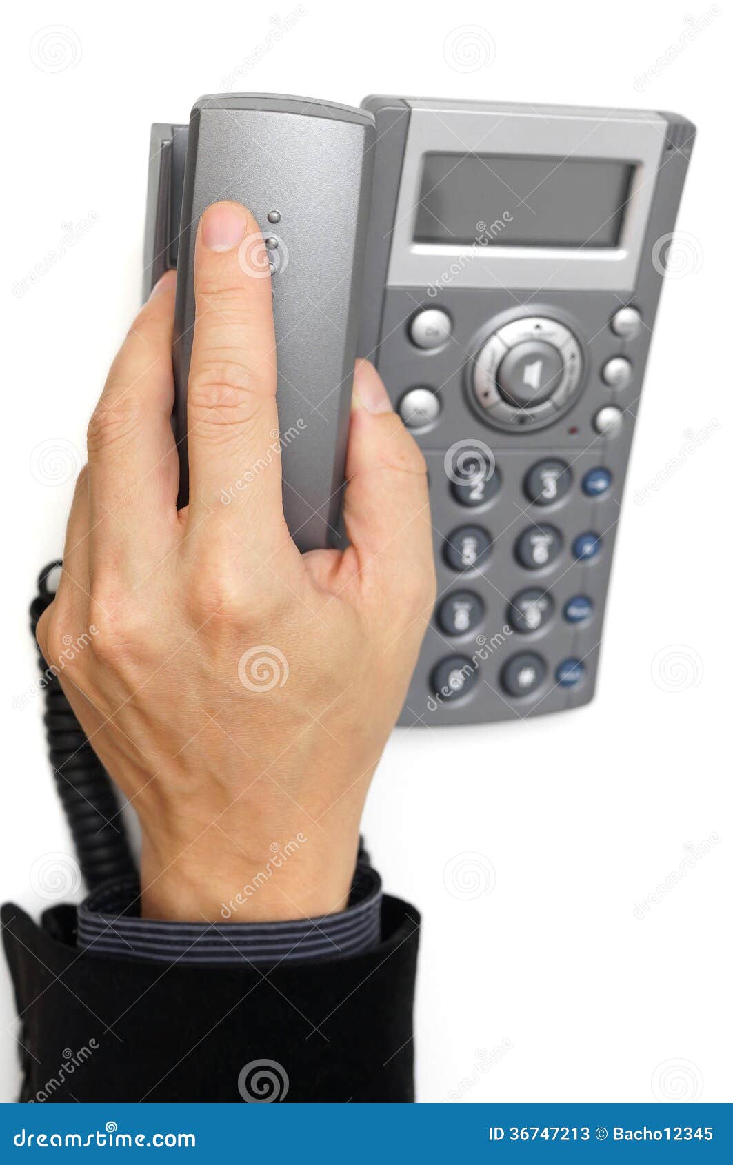 Business Man S Hand is Picking Up Headset Stock Image - Image of close ...