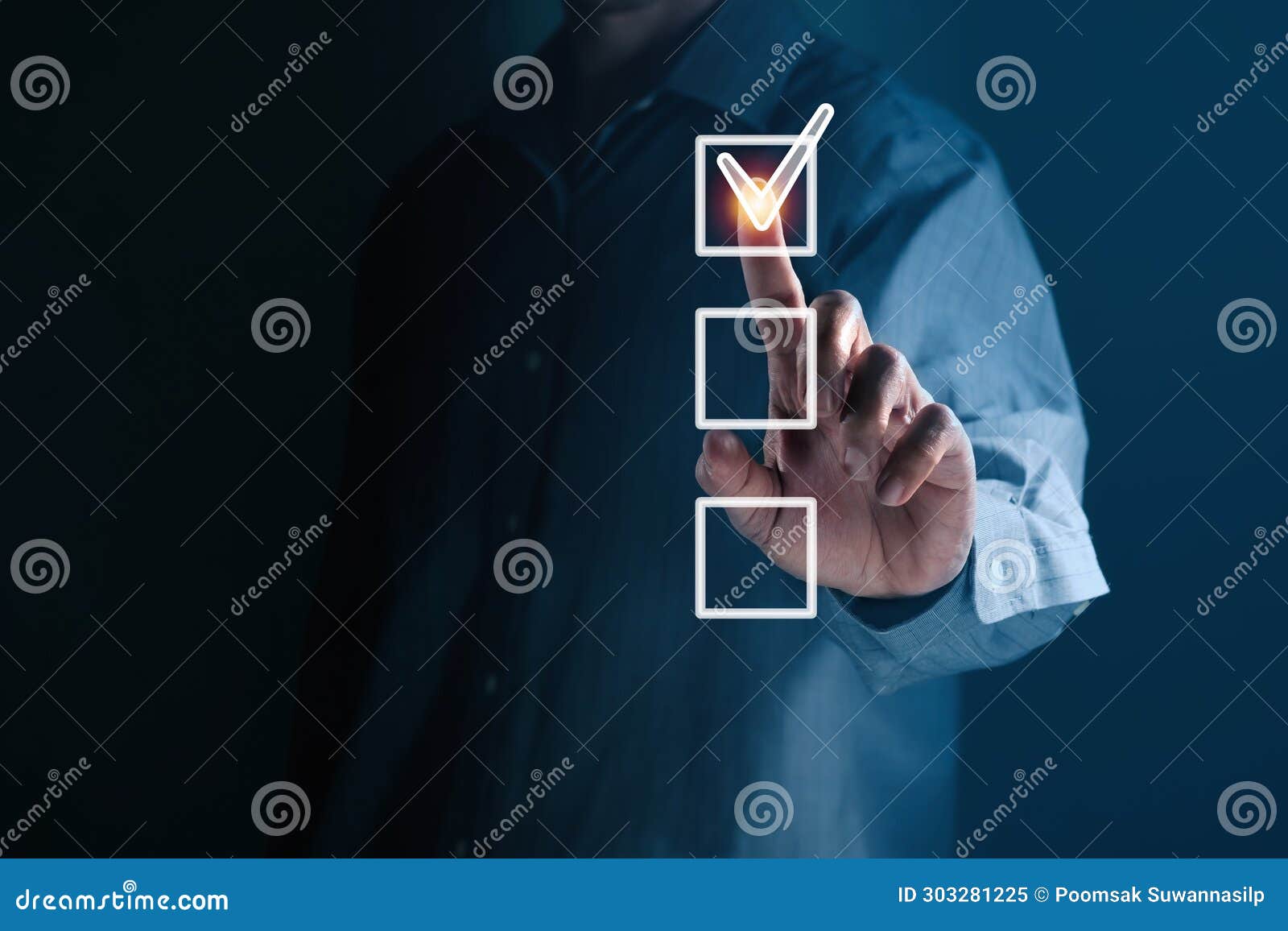 Business Man S Hand Ticking a Check Mark Correct Stock Image - Image of ...