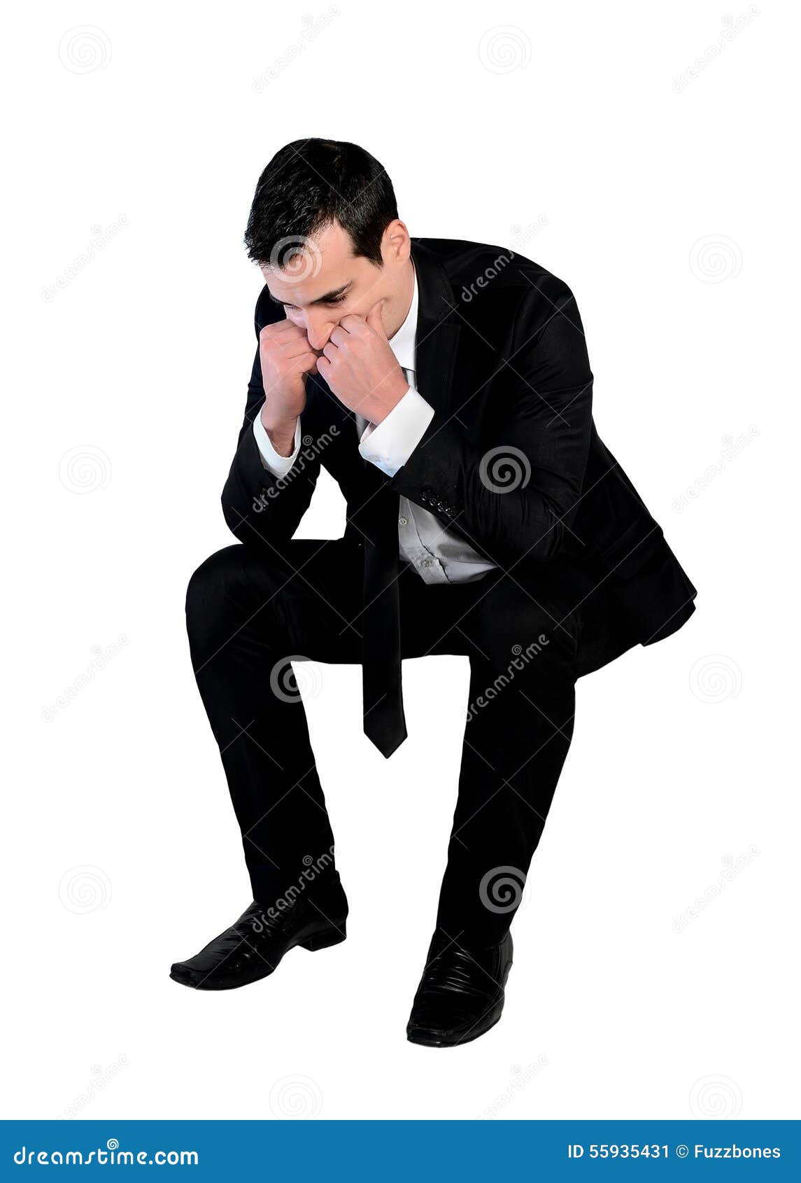 Business Man Sad Looking Down Stock Image - Image of depression, full ...