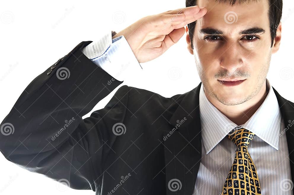 Business man salute stock photo. Image of closeup, handsome - 18593676