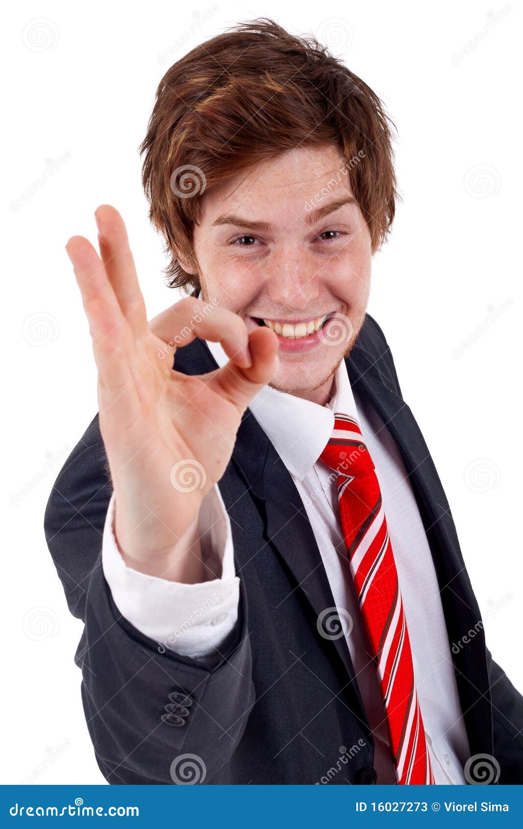 Business man saying ok stock image. Image of collar, sign - 16027273