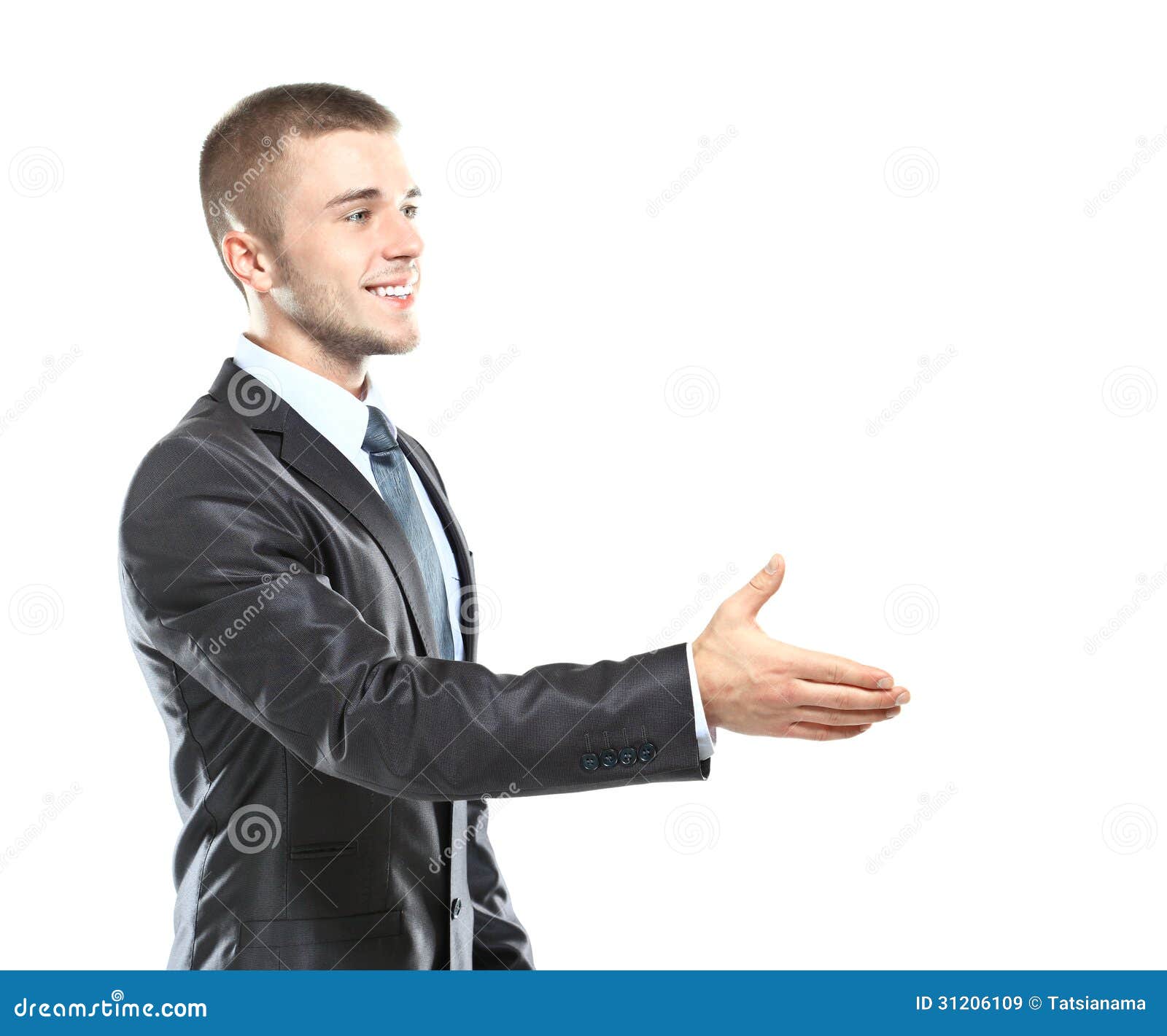 Business Man Saying Welcome Stock Image - Image of corporate, agree ...