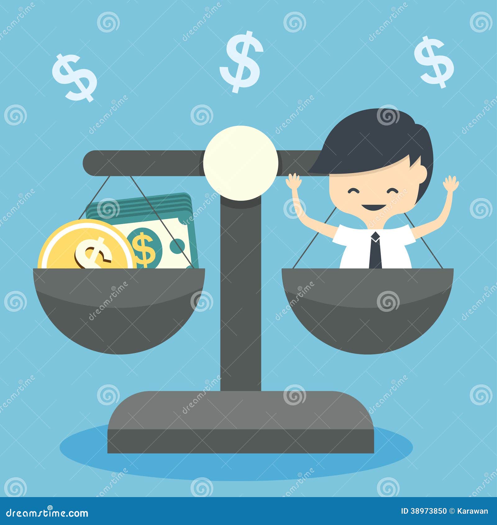 Business Man with Scales Balance Stock Vector - Illustration of ...