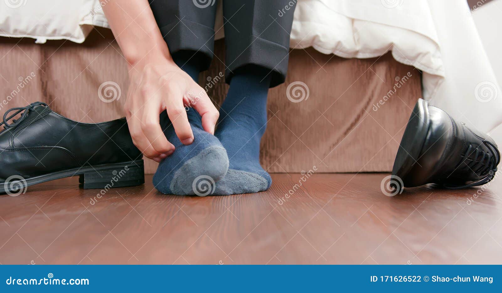 Man with athlete foot stock photo. Image of odor, close - 171626522