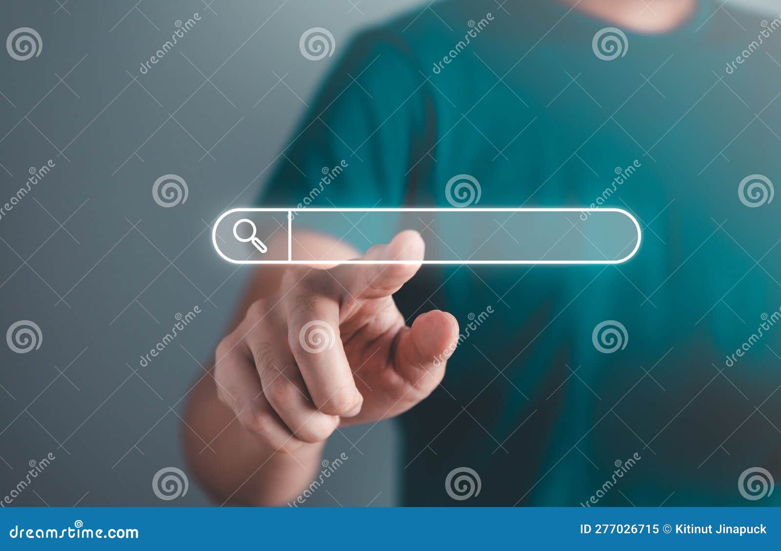 Business Man Searching Information Data on Internet on Toolbar Browser ...