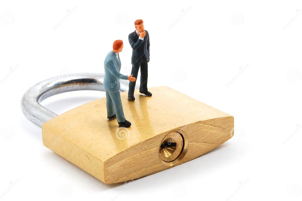 Business Man on Security Padlock Stock Image - Image of privacy ...