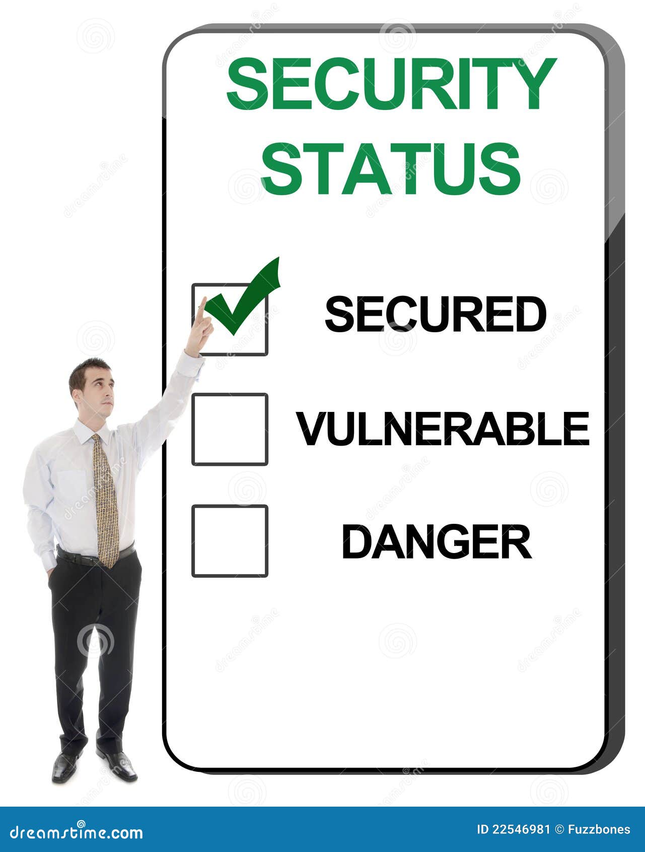 Business Man and Security Status Stock Image - Image of rating, finger ...