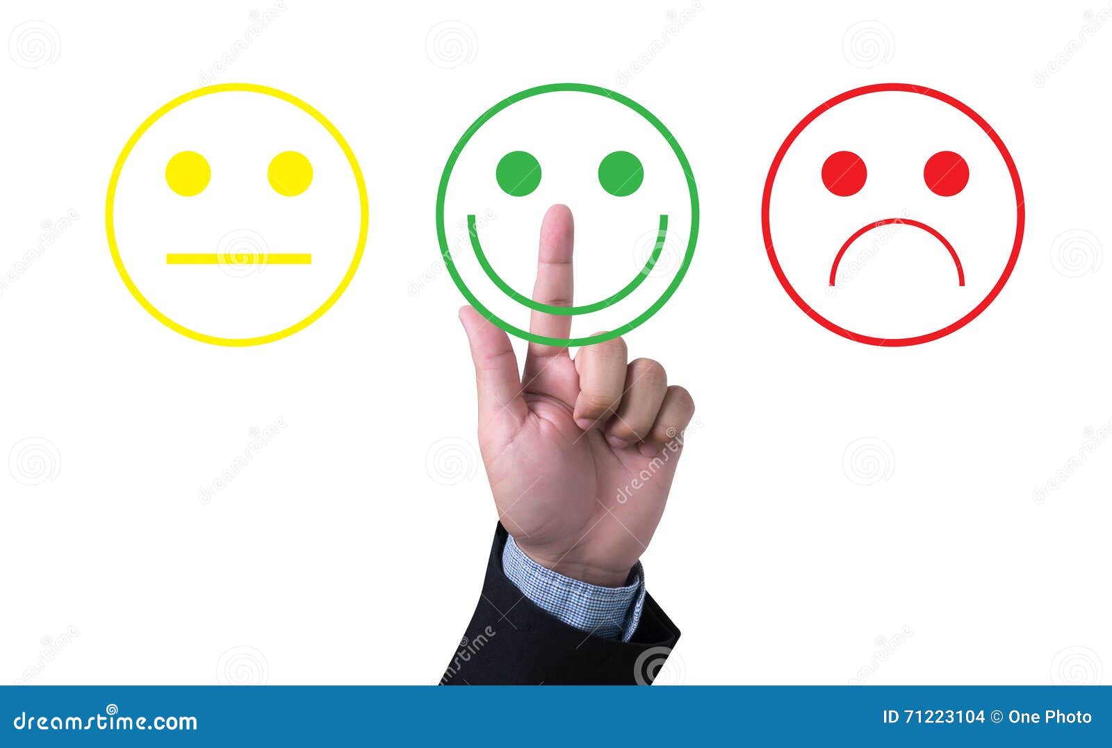 Business Man Select Happy on Satisfaction Evaluation? Stock Photo ...