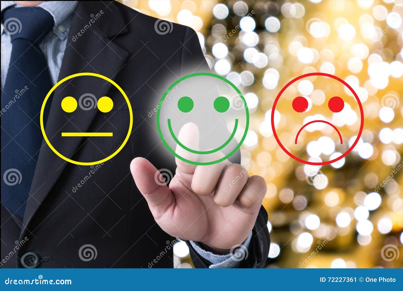 Business Man Select Happy on Satisfaction Evaluation? Stock Image ...