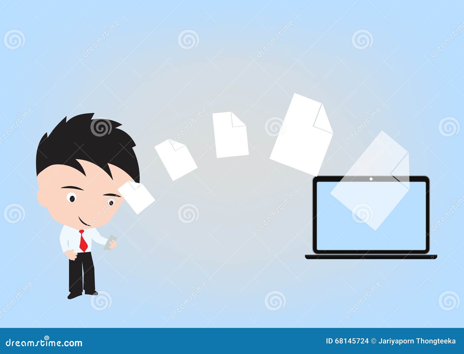 Business Man Send Document, File Sharing Via Cloud Computing Technology ... Business Man Send Document, File Sharing Via Cloud Computing Technology ...