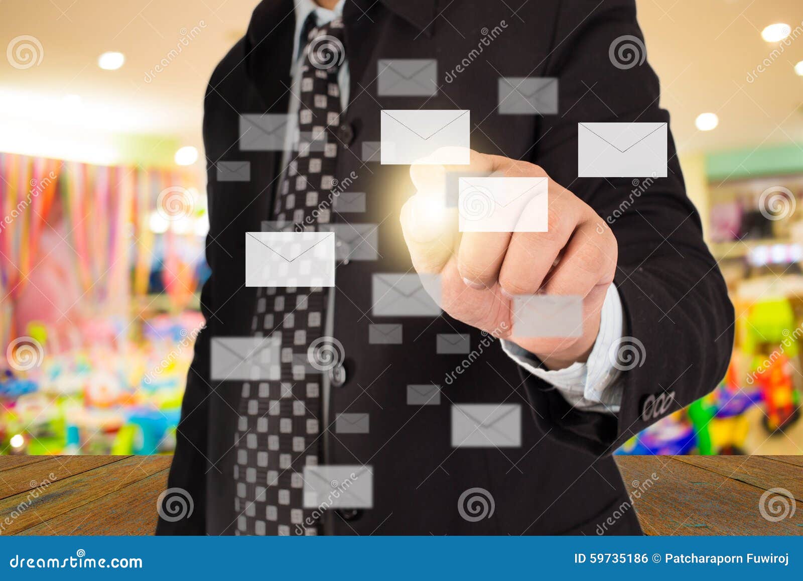 Business Man Sending Email. Stock Photo - Image of technology, icon ...