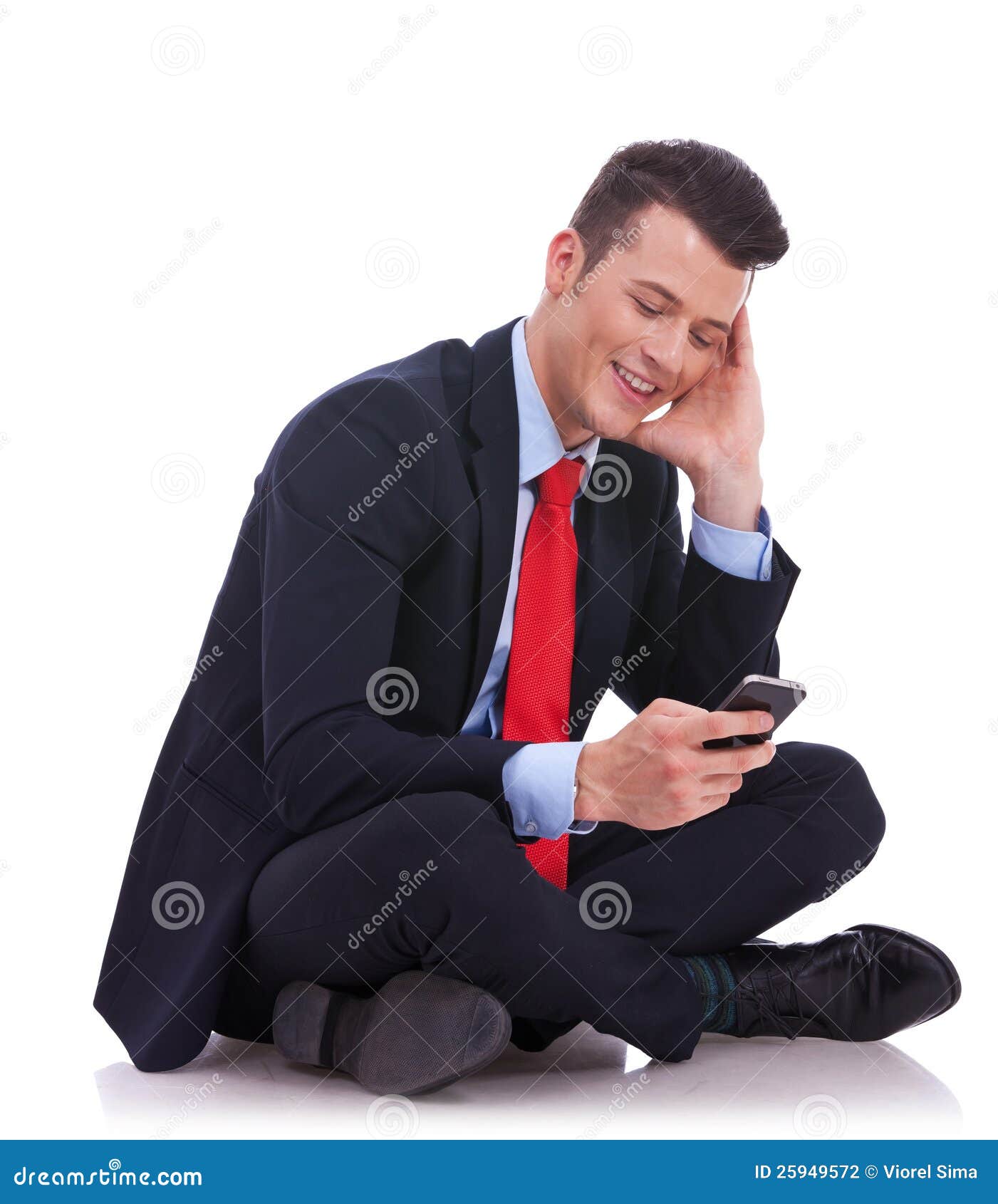 Business Man Sending or Reading a Text Message Stock Photo - Image of ...