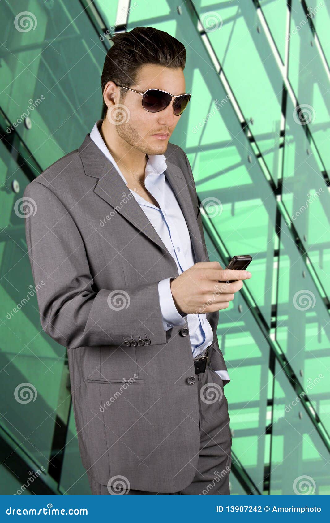 Business man sending sms stock photo. Image of bright - 13907242
