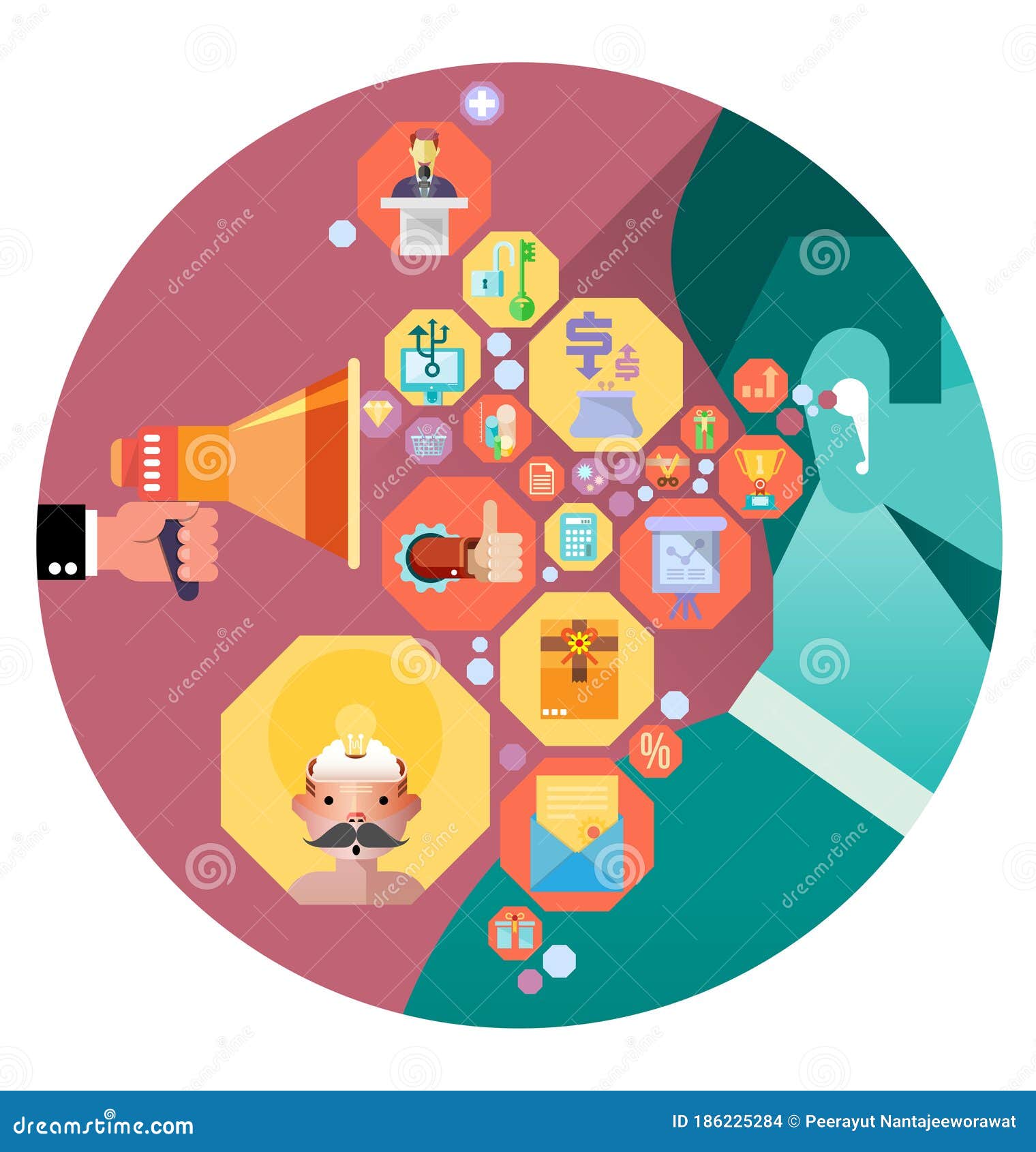 Business Man Sent Information - Communication Concept Stock Vector ...