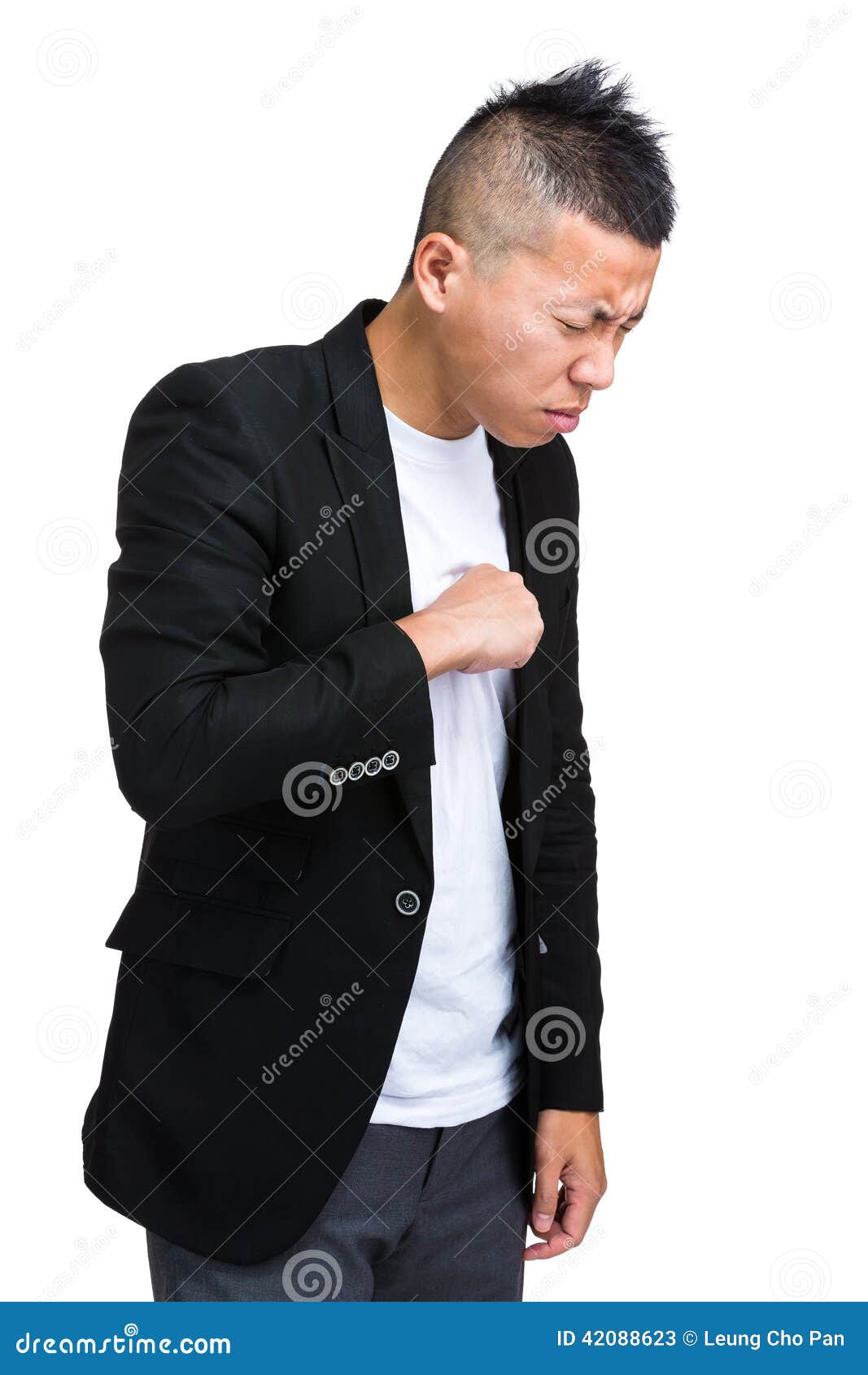 Business Man with Serious Cough Stock Image - Image of painful ...