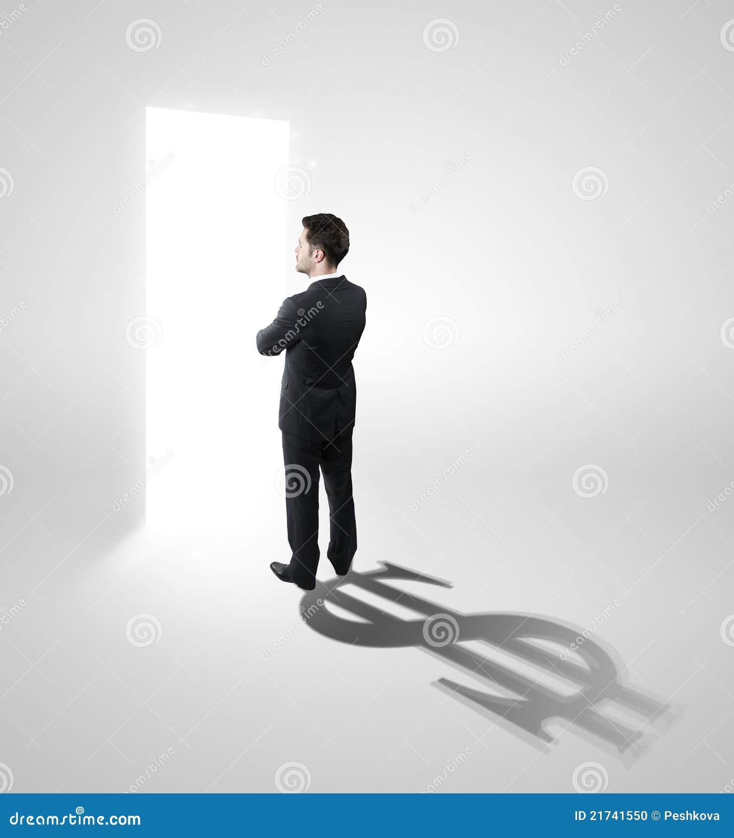 Business Man with a Shadow Shaped As Currency Sing Stock Photo - Image ...