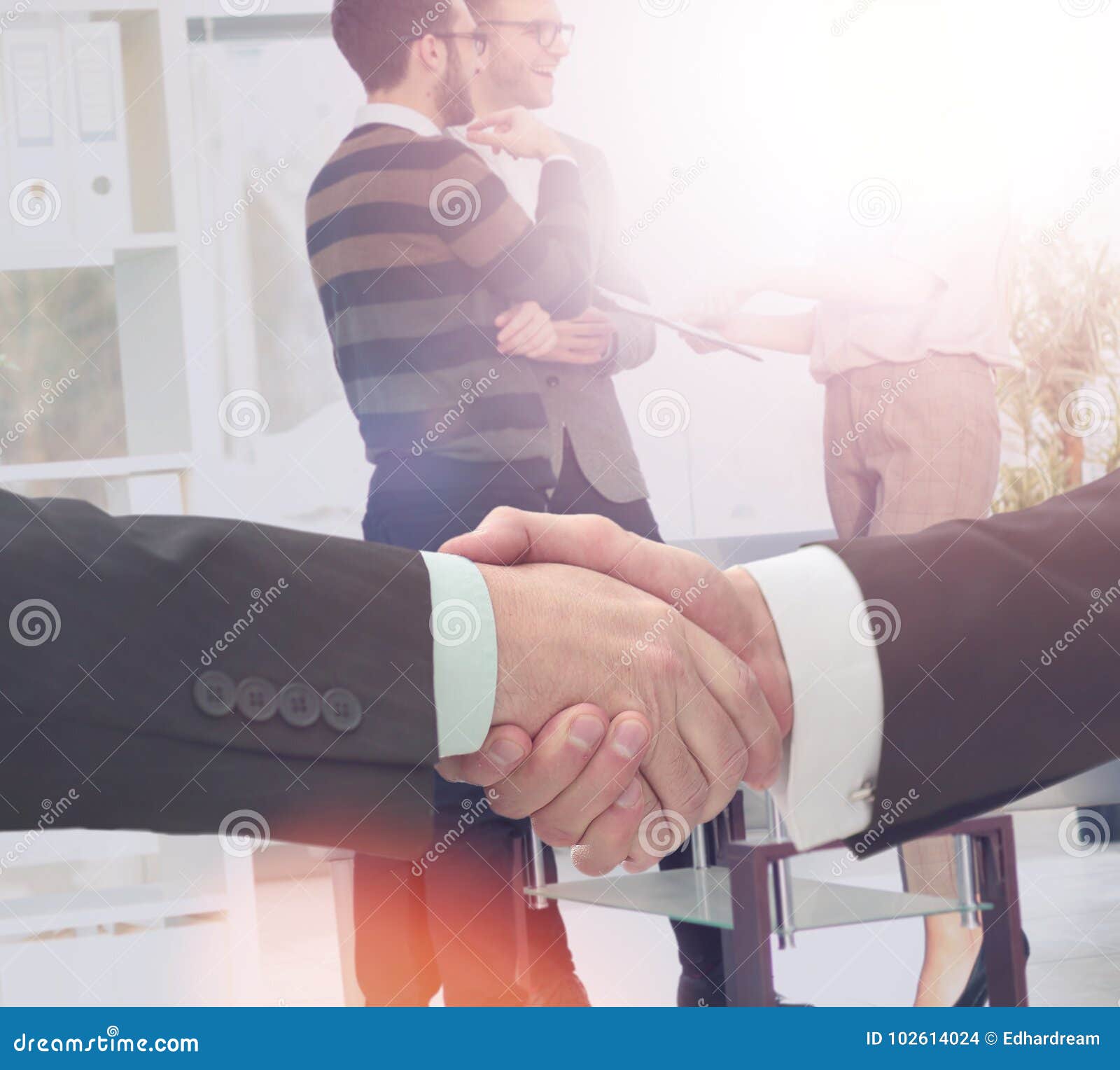 Business Man Shaking Hand To Partner Stock Photo - Image of ...