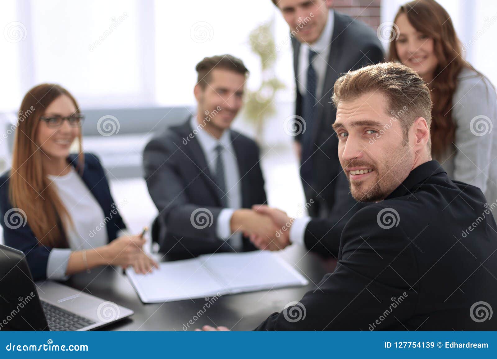 Business People Doing Handshake after Agreement Stock Image - Image of ...