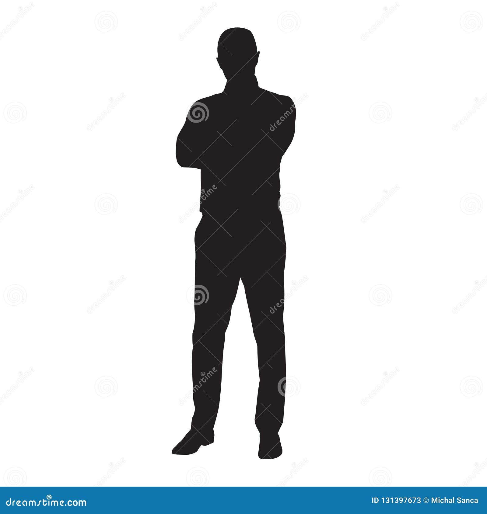 Business Man Standing with Folded Arms, Isolated Vector Silhouette ... Business Man Standing with Folded Arms, Isolated Vector Silhouette ...