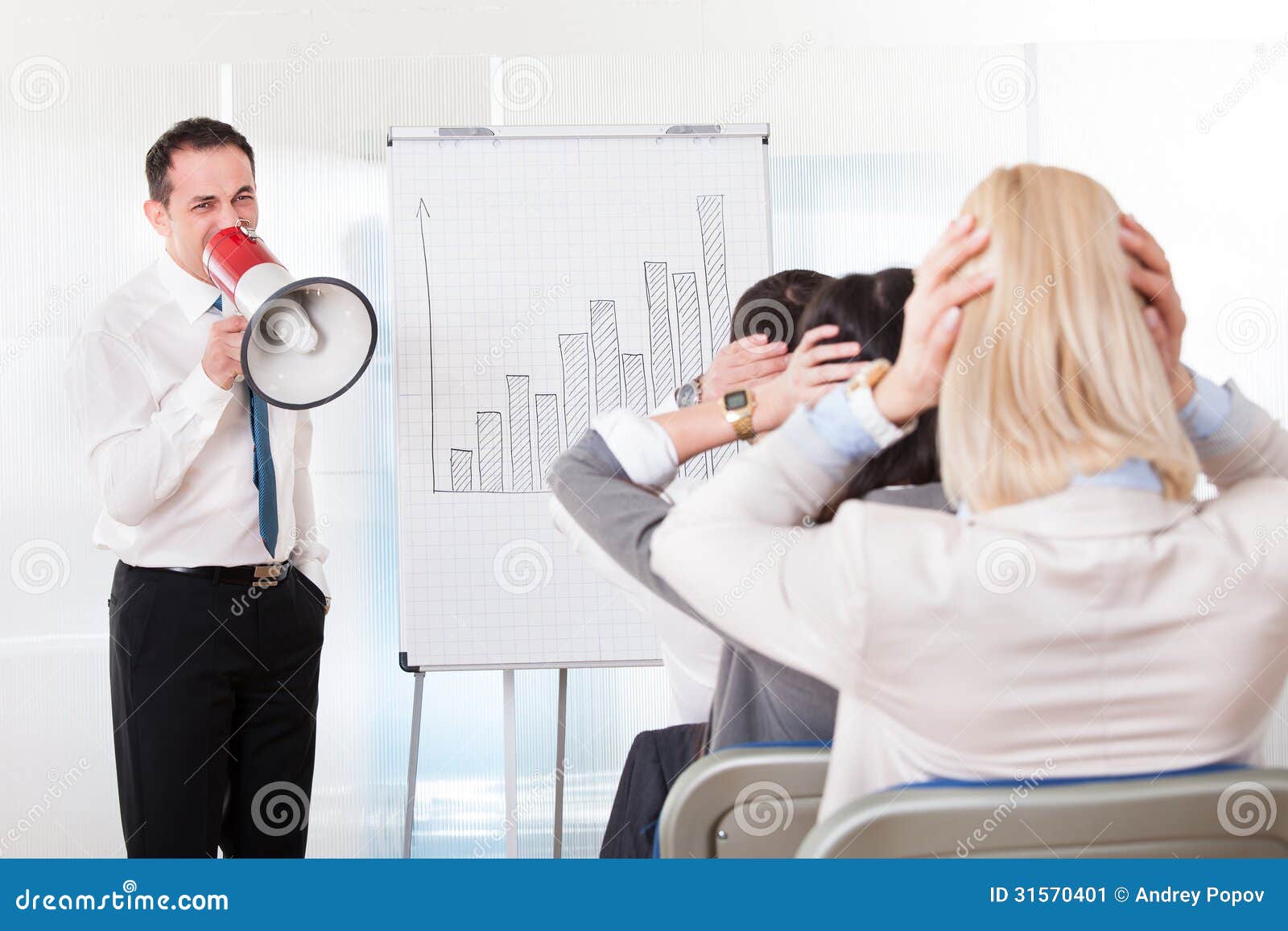 Business Man Shouting in Megaphone Stock Image - Image of front ...