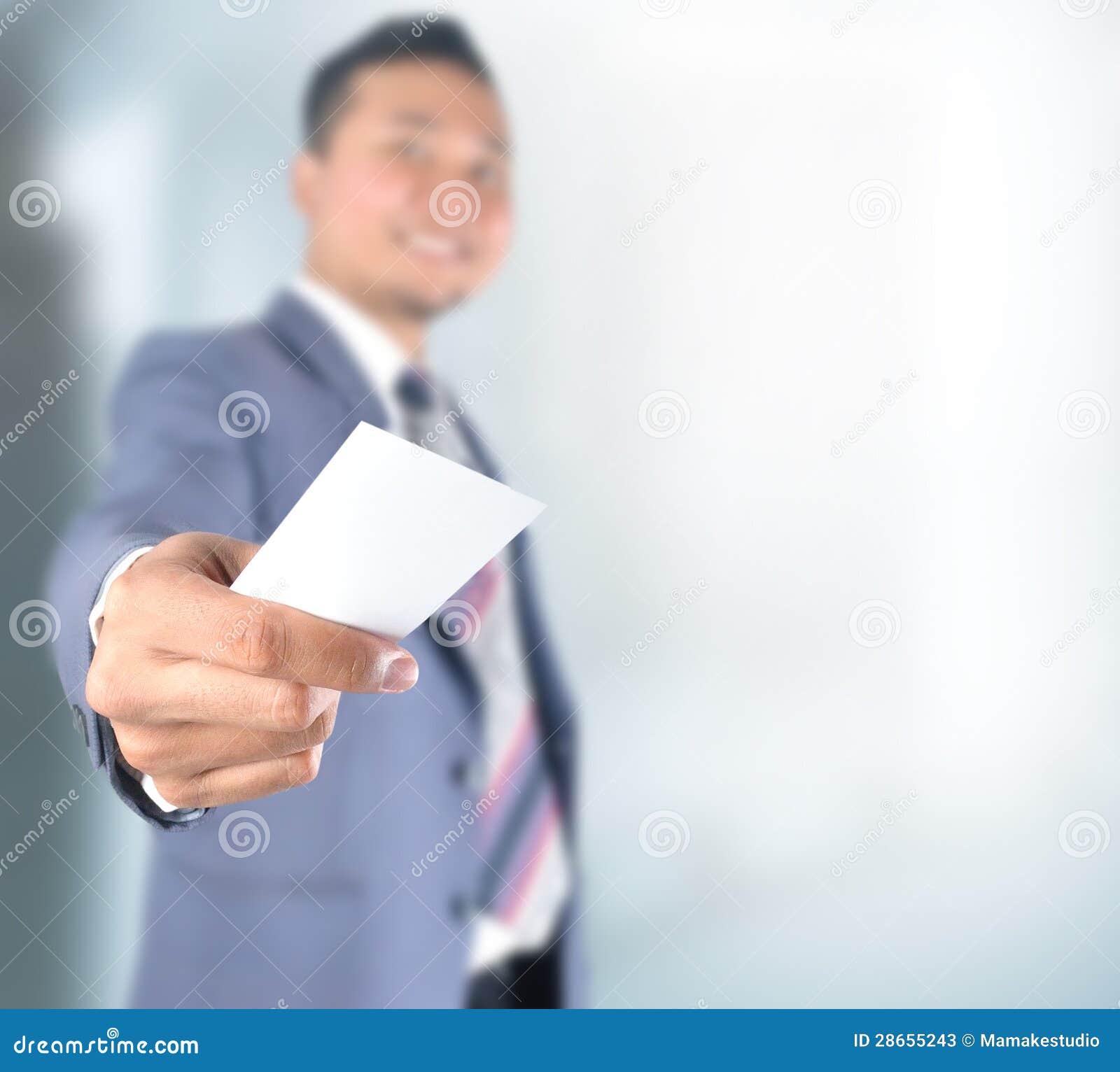 Business Man Show Blank Card Stock Image - Image of background, happy ...