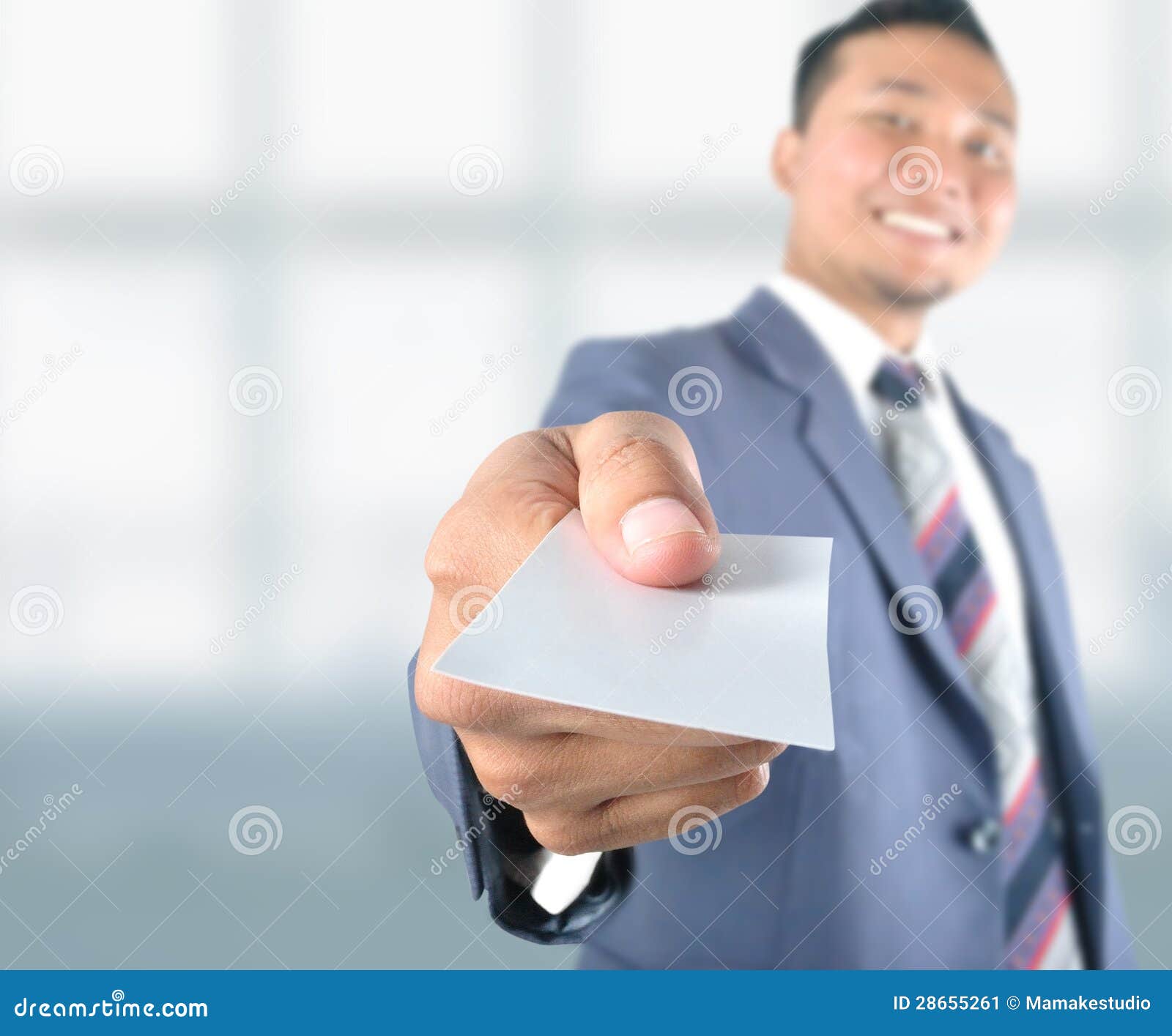 Business Man Show Blank Card Stock Image - Image of message, meeting ...
