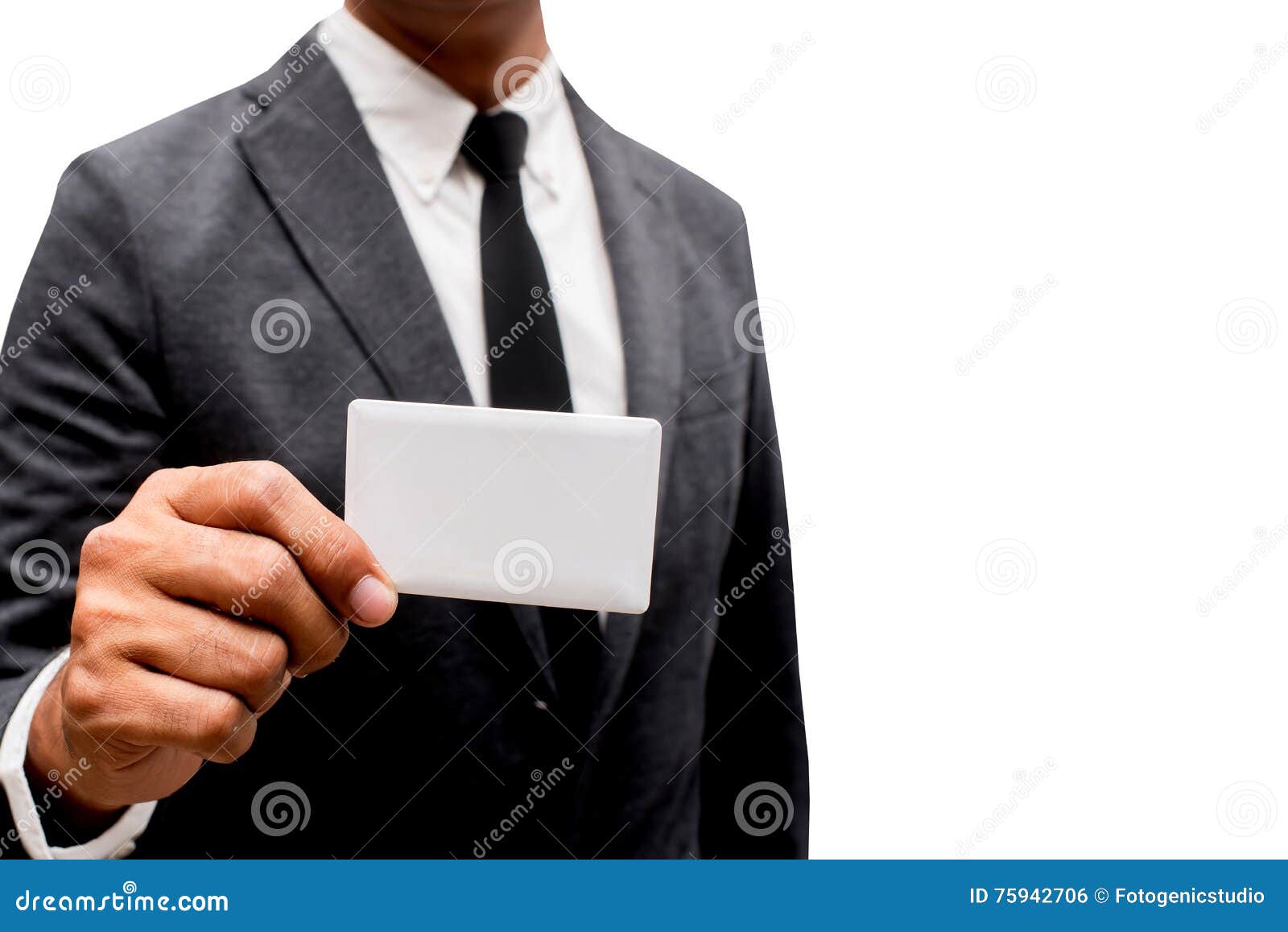 Business Man Show Name Card with White Background Stock Photo - Image ...