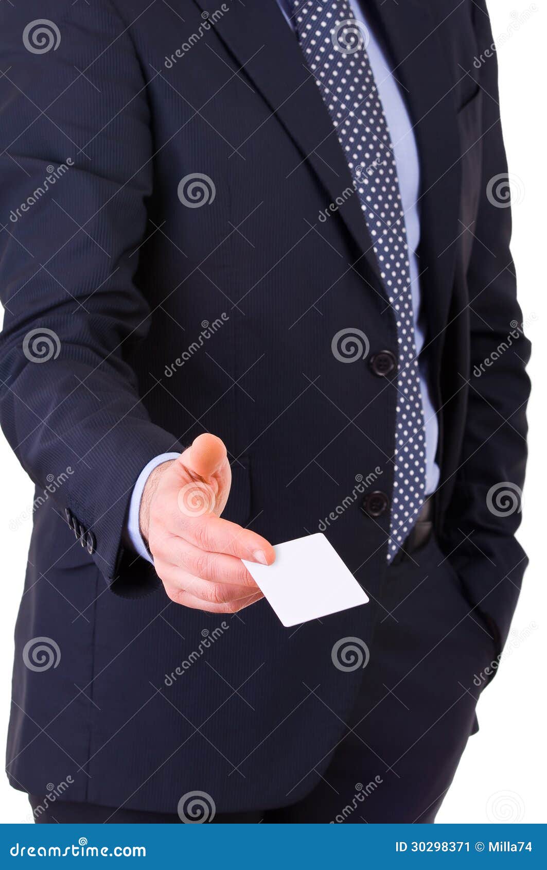 Businessman Showing Blank Card. Stock Image - Image of calling ...