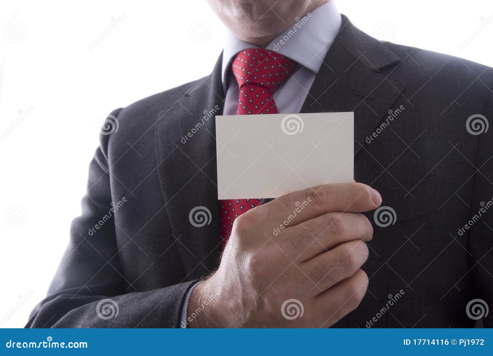 Business Man Showing Business Card Stock Photo - Image of business ...