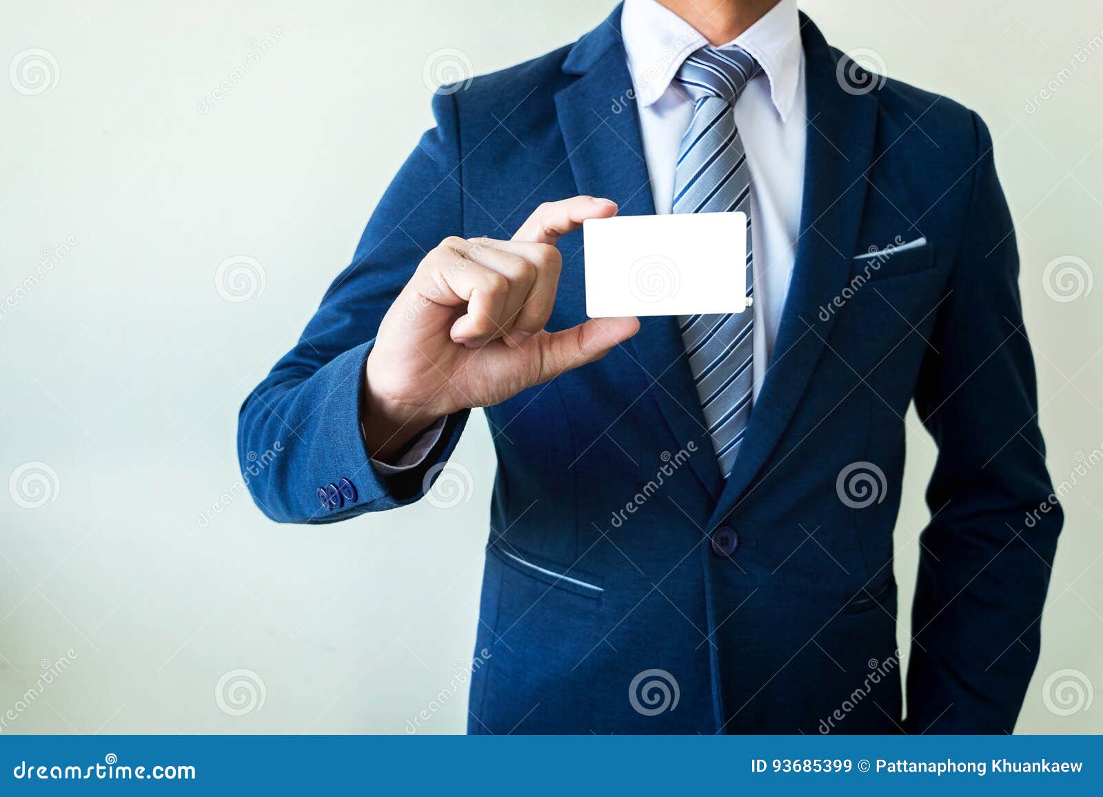 Business Man Showing Business Card Stock Image - Image of adult, finger ...