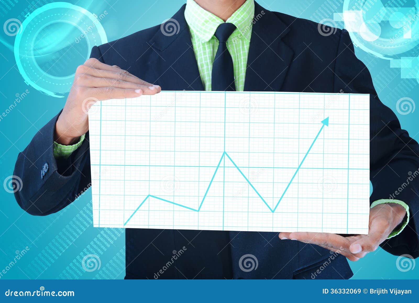 Business Man Showing Business Graph Stock Image - Image of distribution ...
