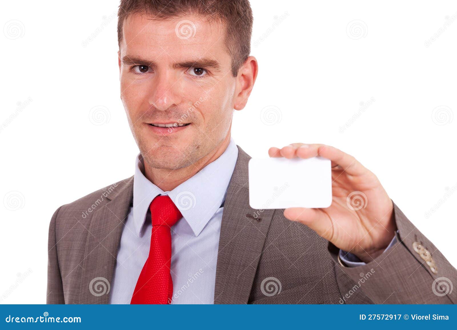Business man showing card stock image. Image of manager - 27572917