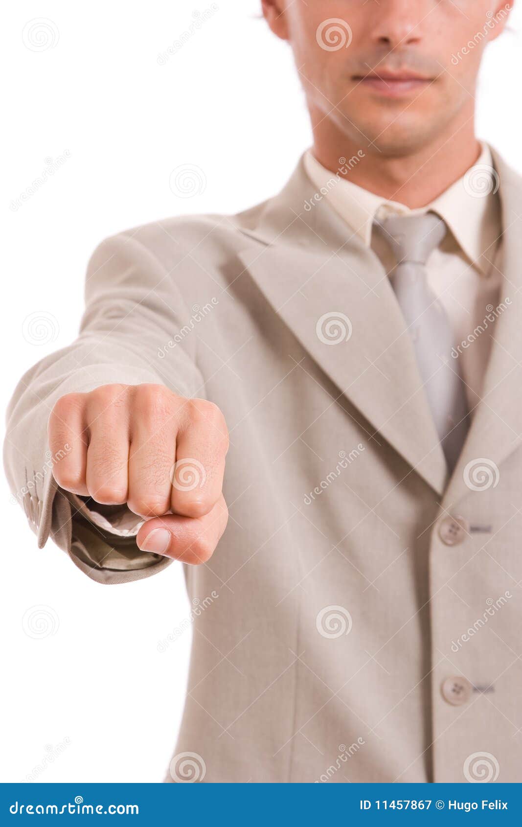 Business Man Showing Closed Hand Stock Image - Image of inspector, boss ...