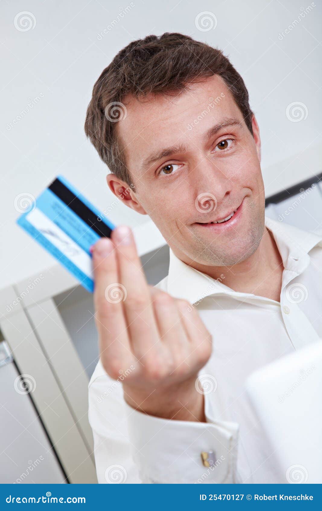 Business Man Showing Credit Card Stock Image - Image of finance, happy ...
