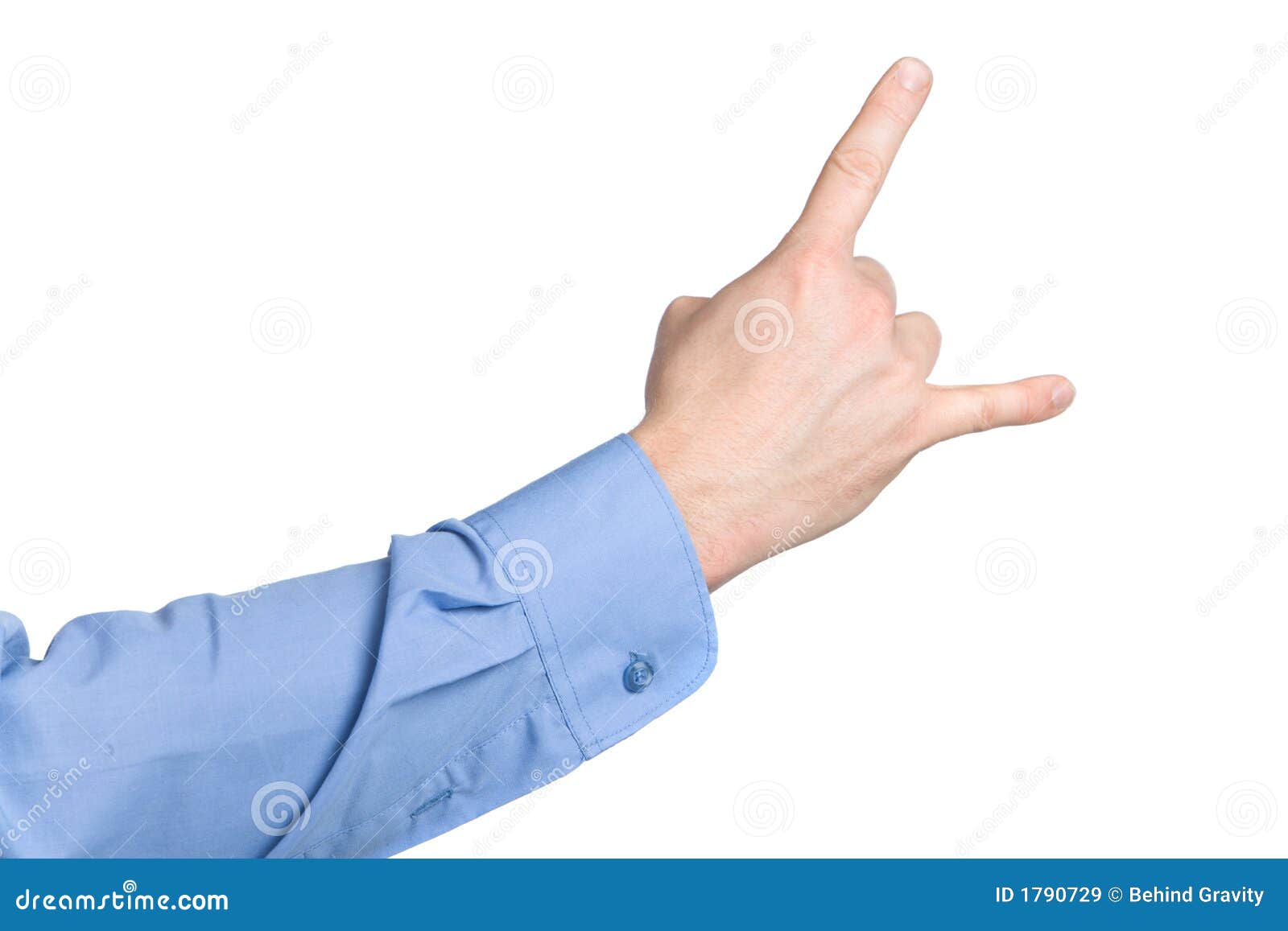 Business Man Showing Devil Sign with Hand Isolated on Background Stock ...