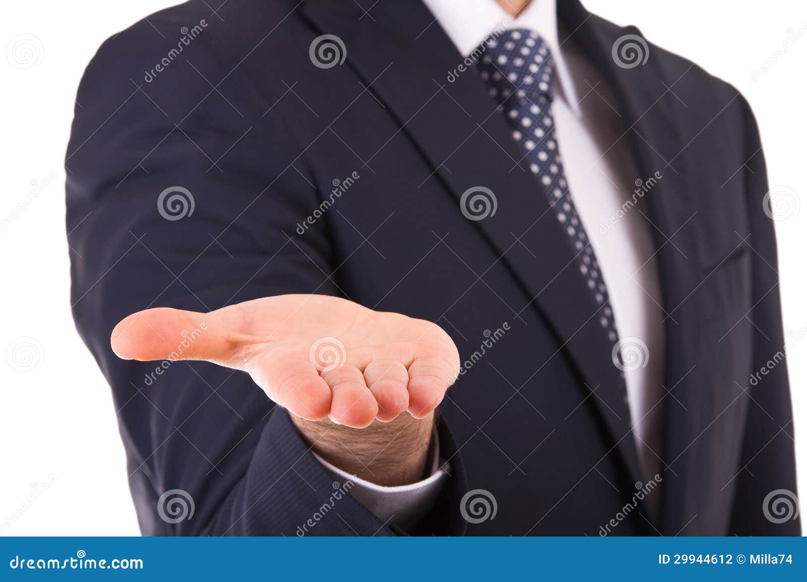 Businessman Showing Empty Hand. Stock Photo - Image of open, business ...