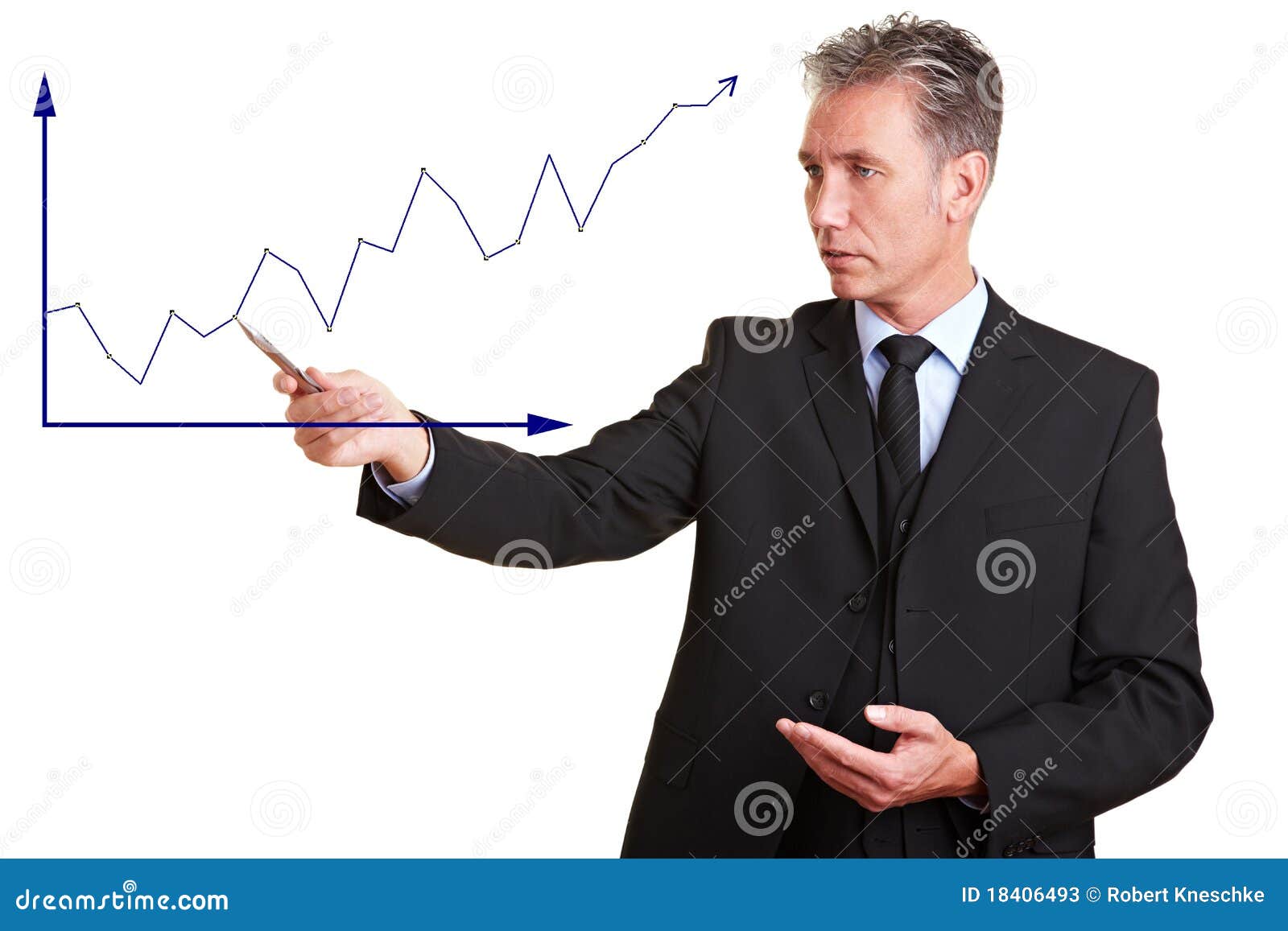 Business Man Showing Financial Stock Image - Image of forecast, citizen ...