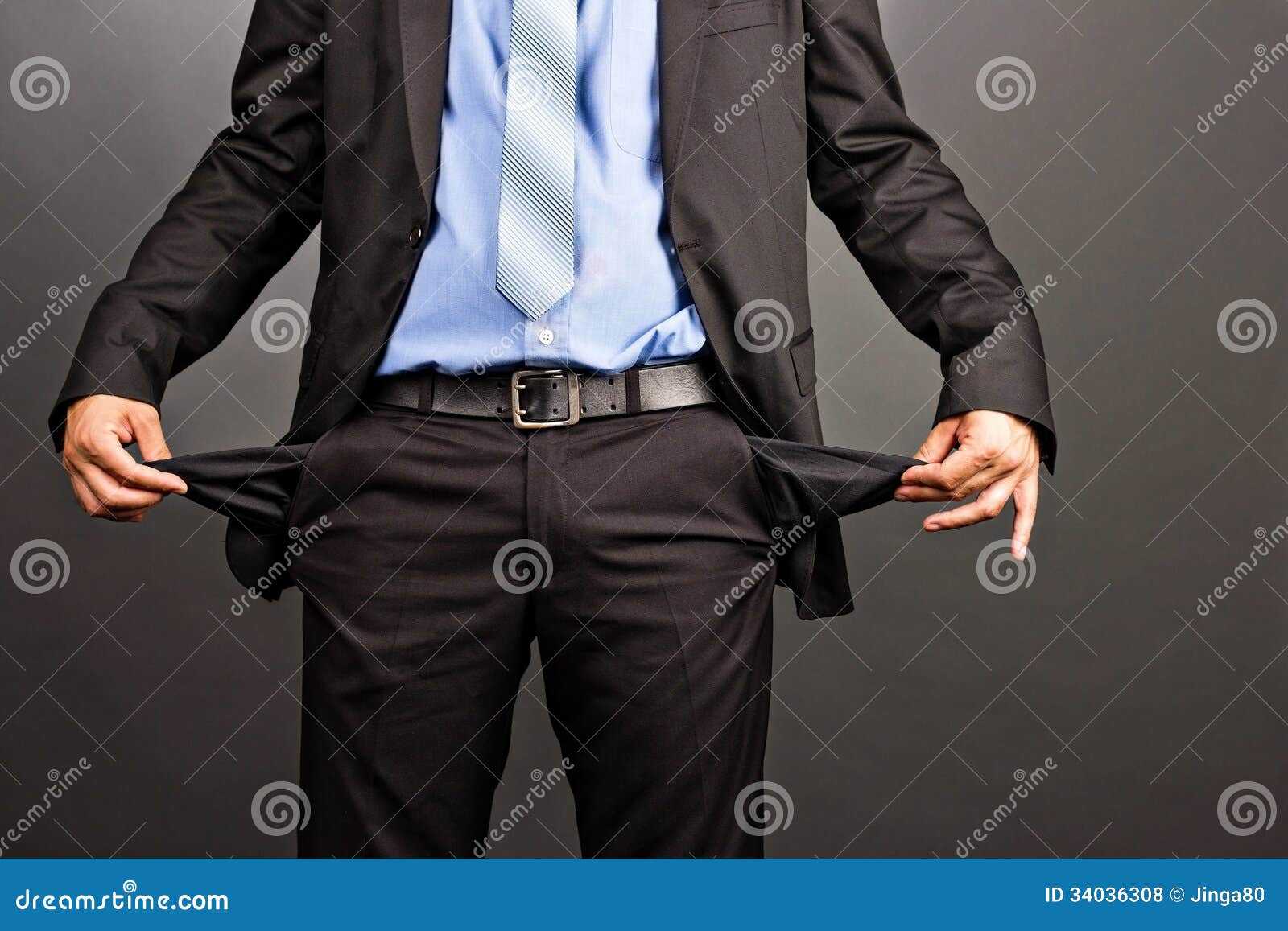 Business Man Showing His Empty Pockets Stock Photo - Image of concept ...