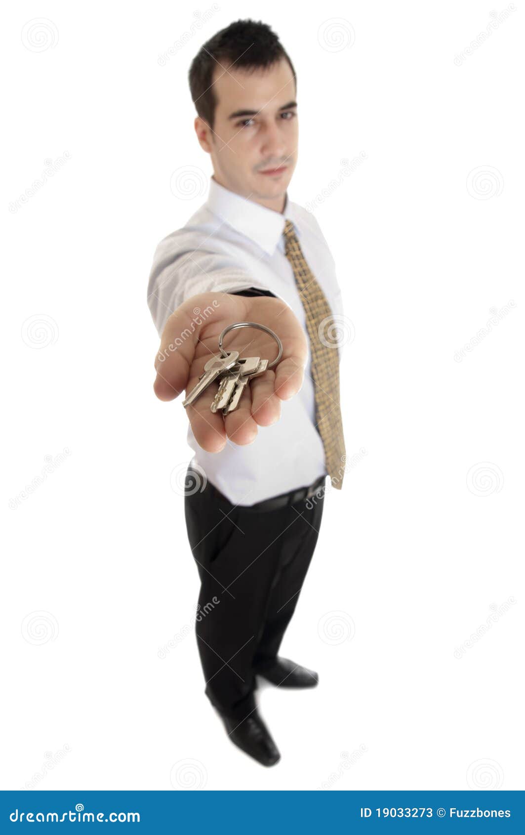 Business man showing key stock image. Image of giving - 19033273